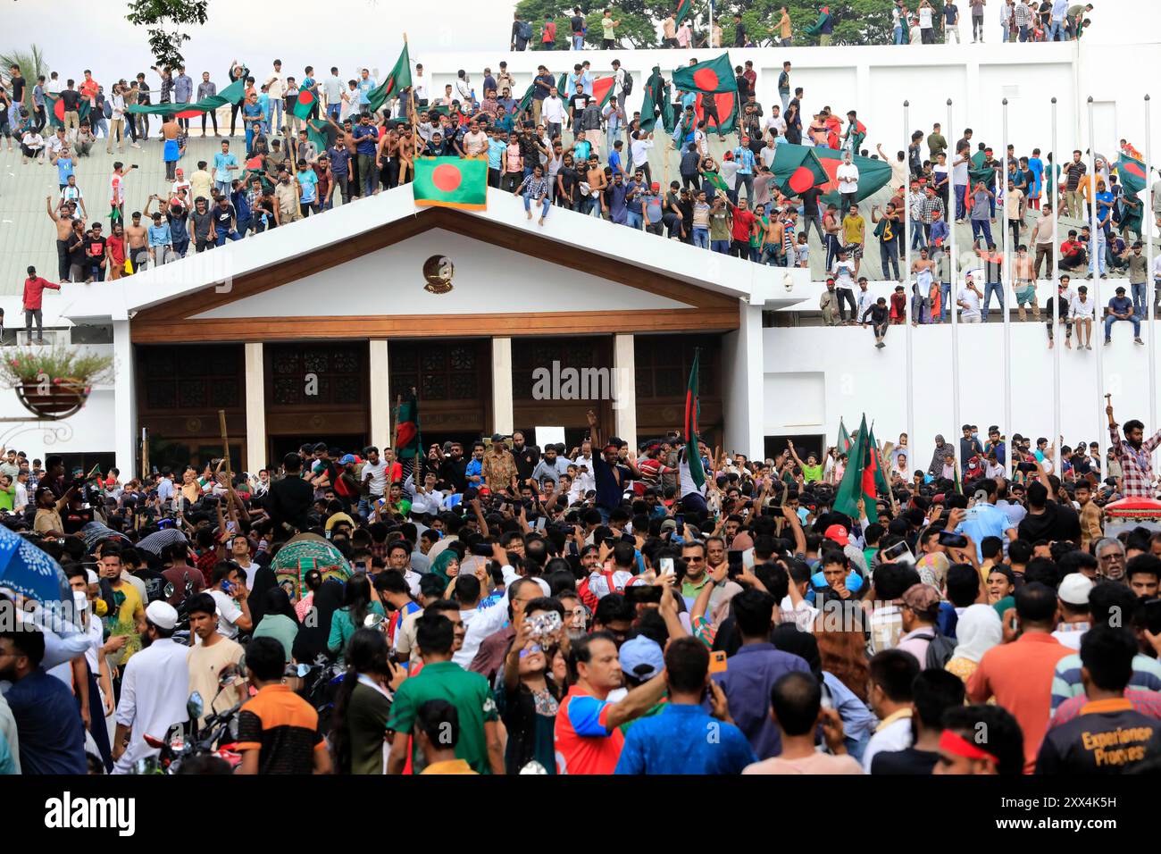 Dhaka, Bangladesh - August 05, 2024: After Prime Minister Sheikh Hasina ...