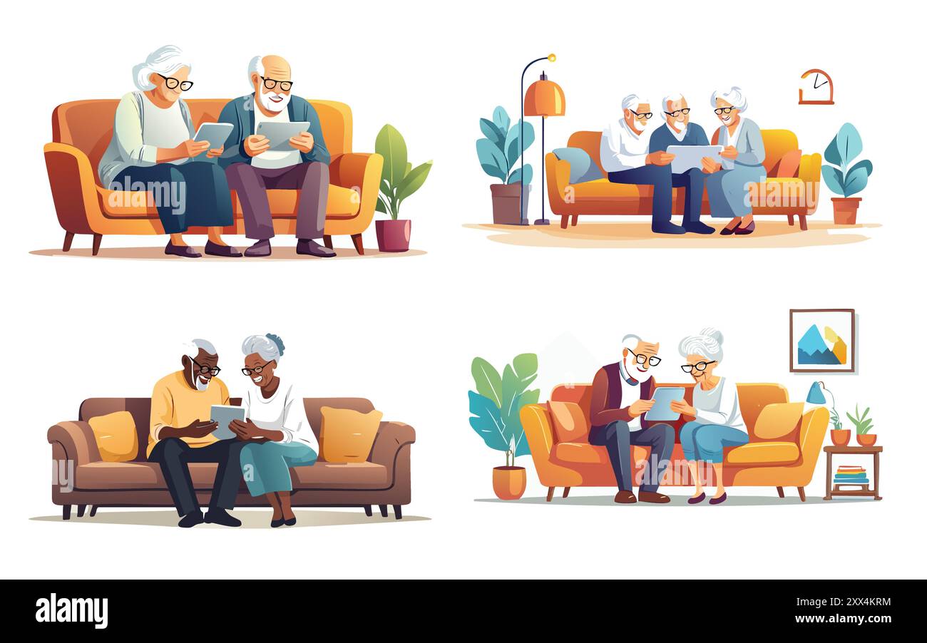 Portrait asian woman tablet Stock Vector Images - Alamy