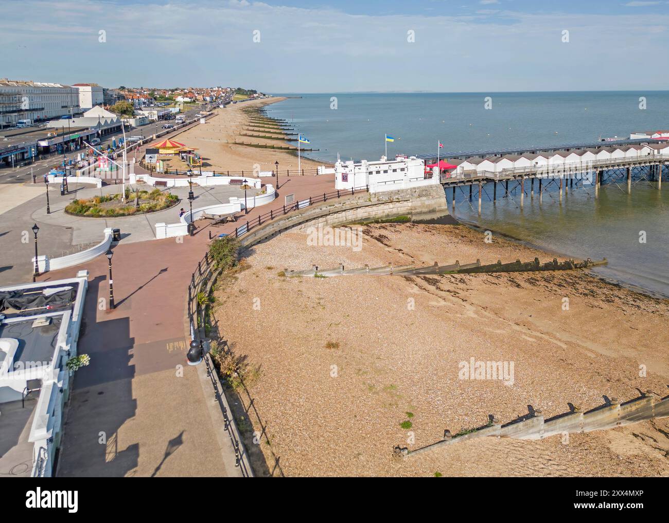 aerial view of herne bay pier and beach on the north kent coast Stock ...