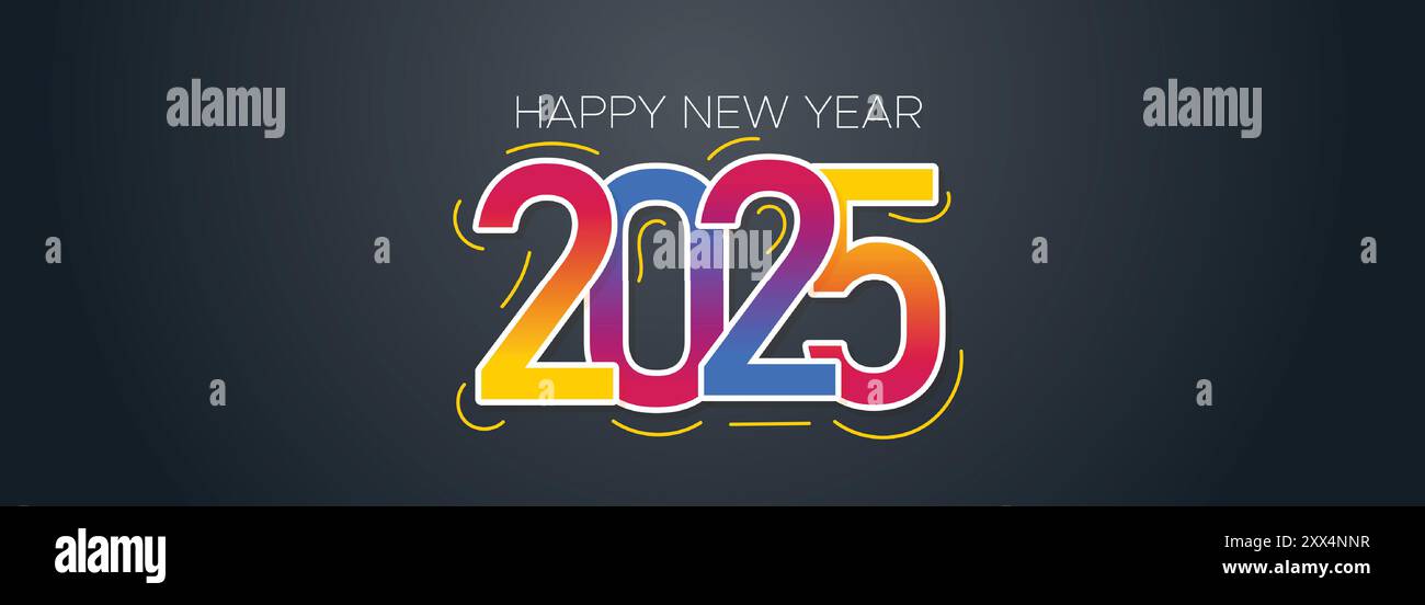 2025 Happy New Year Web Banner design. Happy New Year Luxury Wishes ...