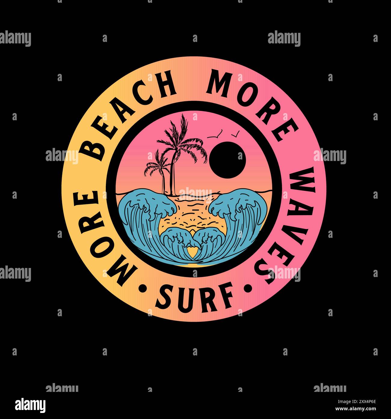 Colorful sea beach waves Stock Vector Images - Alamy