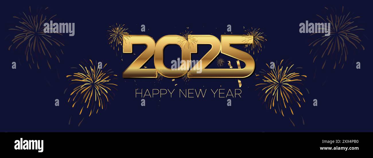 2025 Happy New Year Web Banner design. Happy New Year Luxury Wishes ...