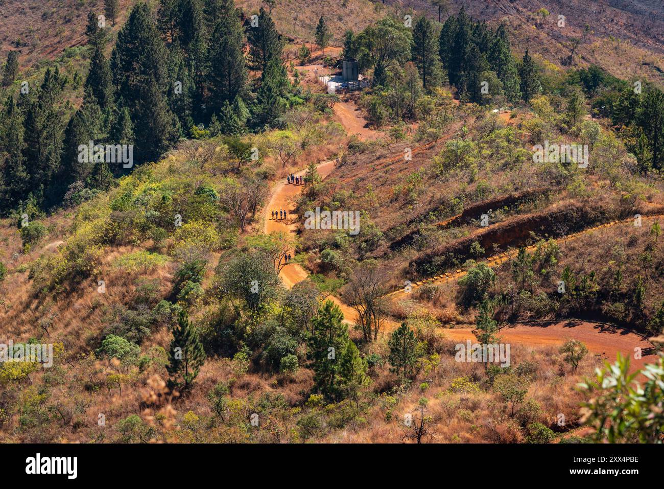 Top view of hiking trail at Parque da Serra do Curral in Belo Horizonte ...