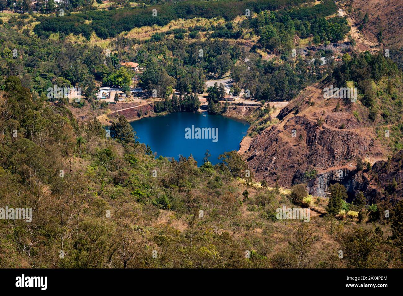 View of mining pond at Parque da Serra do Curral in Belo Horizonte ...