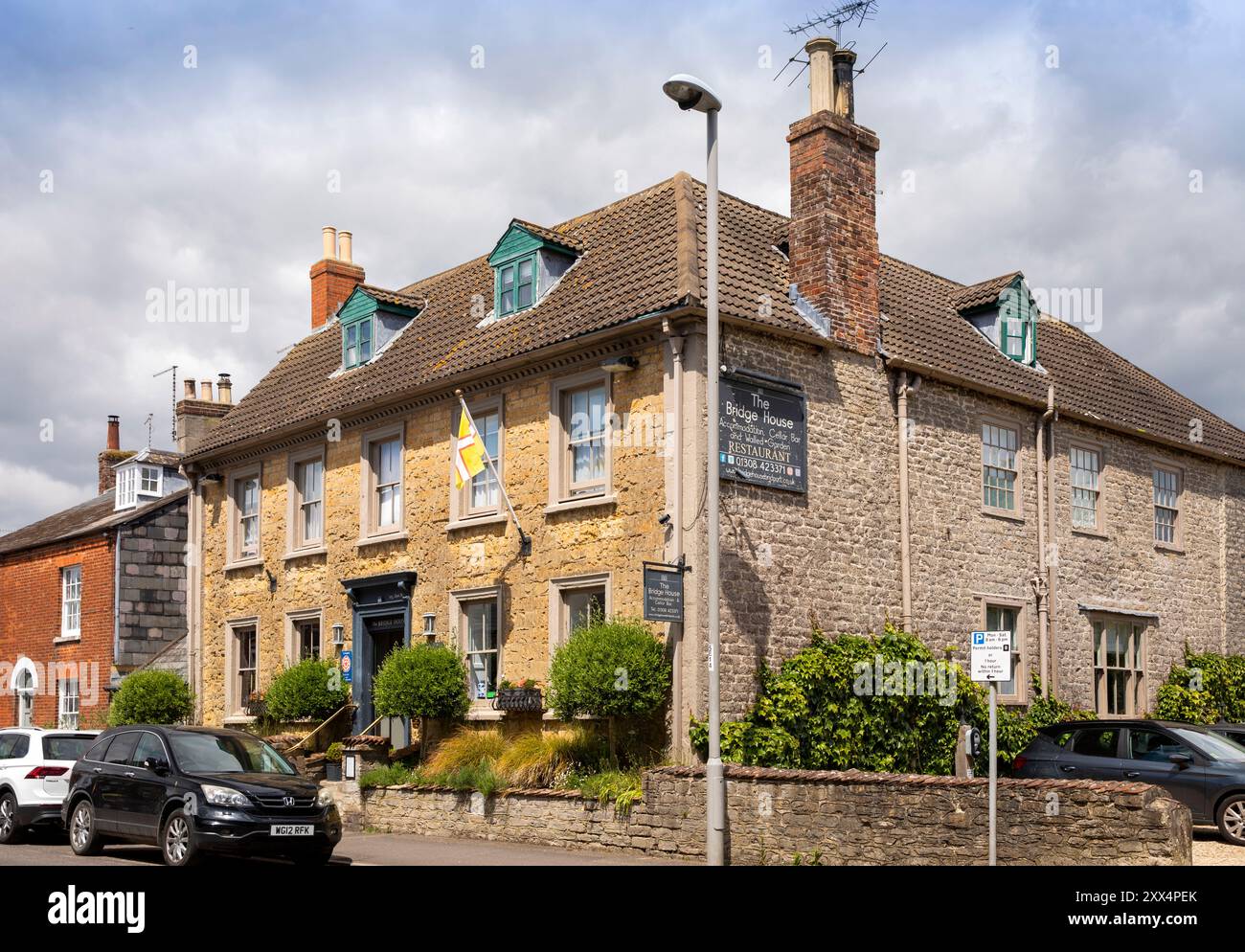 UK England, Dorset, Bridport, East Street, Bridge House Hotel Stock ...