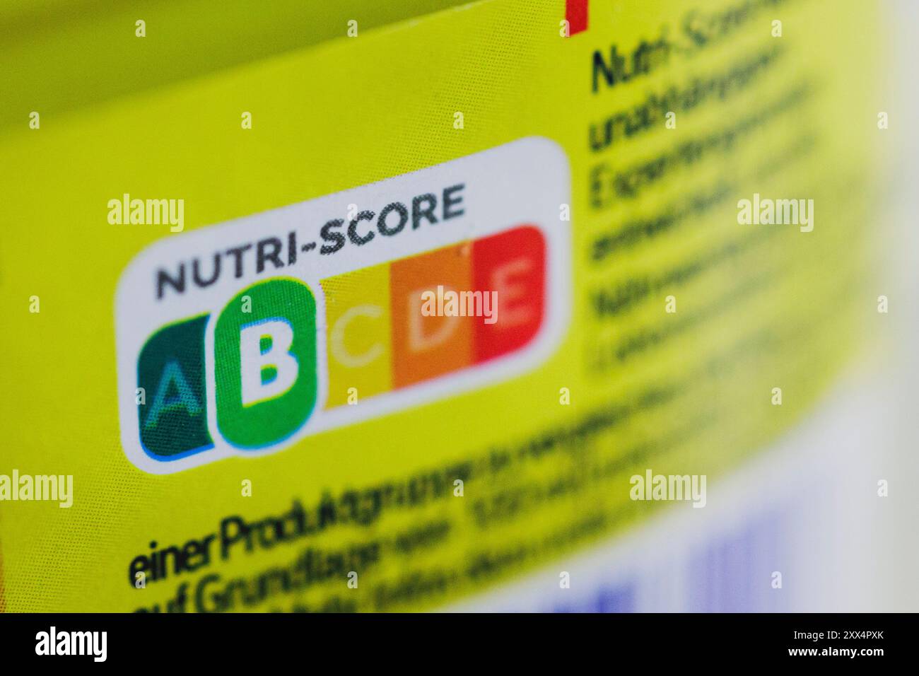 The Nutriscore B is printed on the label of a Nestle product. Berlin ...
