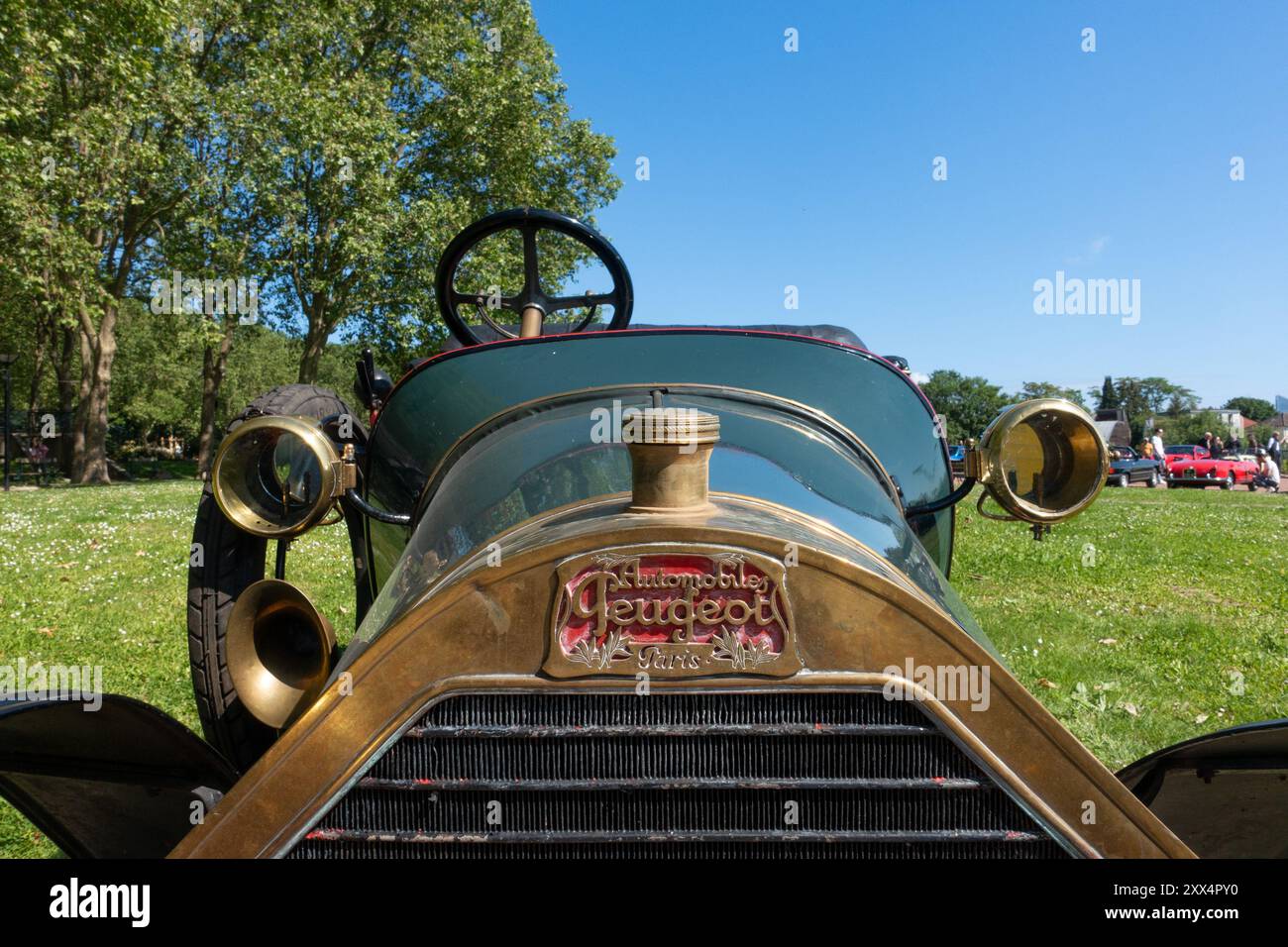 Peugeot vintage car at the Old Timer Rally at Mont Valerien, Suresnes ...