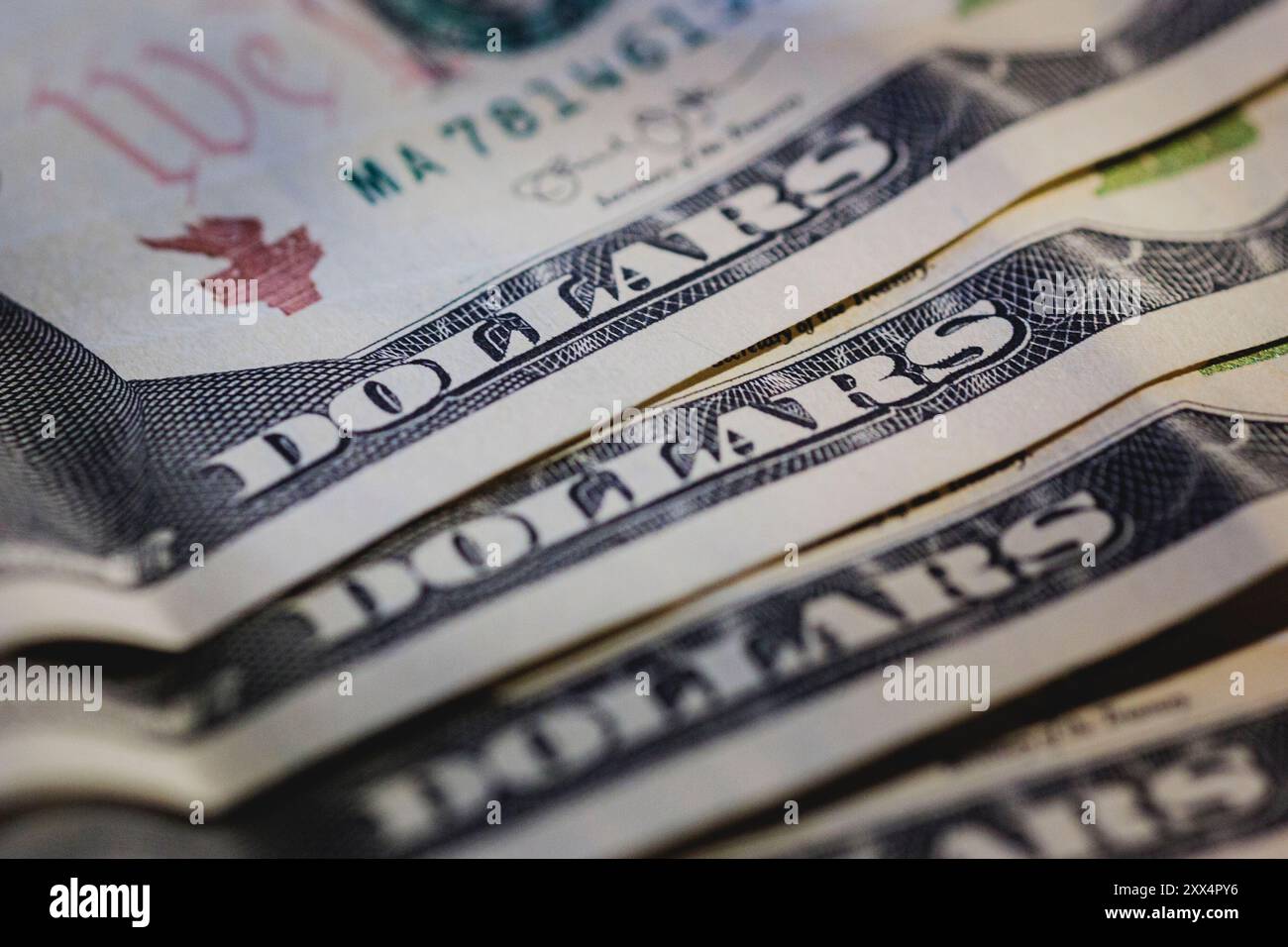 Dollar bills, photographed in Berlin, August 22, 2024 Stock Photo - Alamy