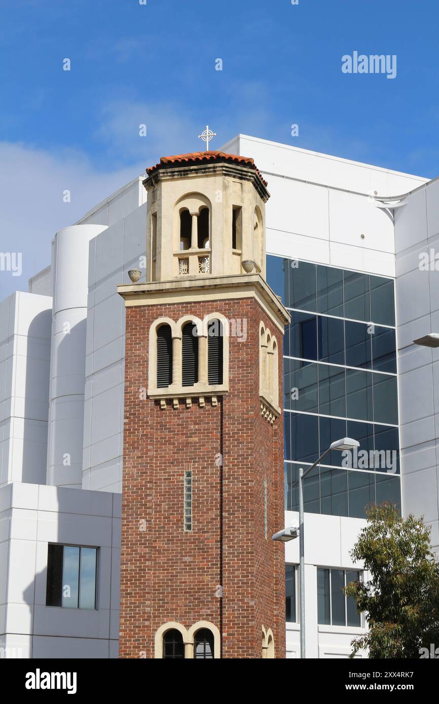 Northbridge’s landmark Loreto Tower in front of modern white building ...