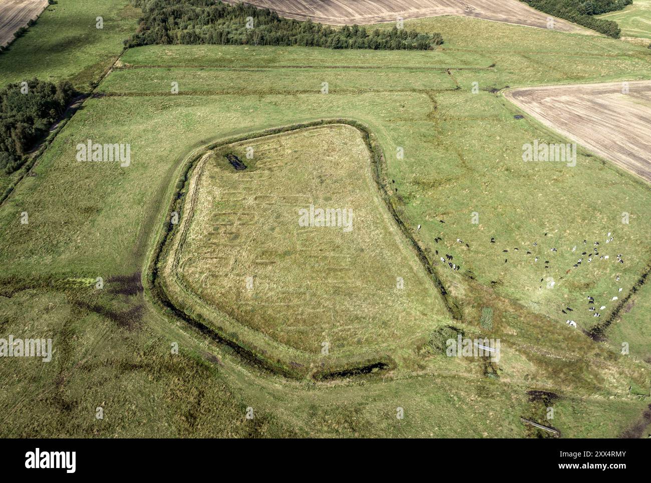 Aerial view over the Fort of Borremose (Borremose Fæstningen), a Bronze ...