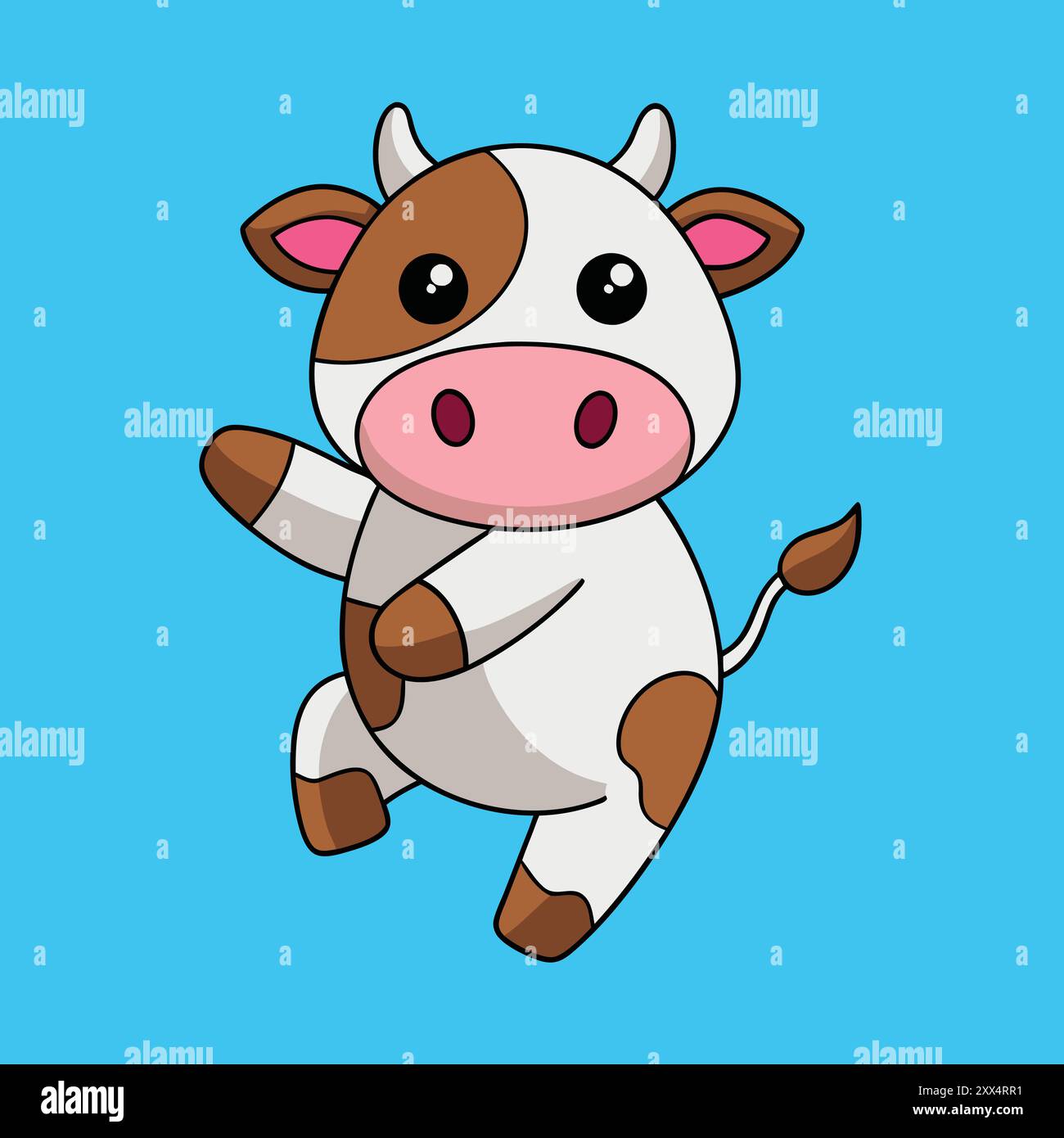 Cow jumping vector farm animal hi-res stock photography and images - Alamy
