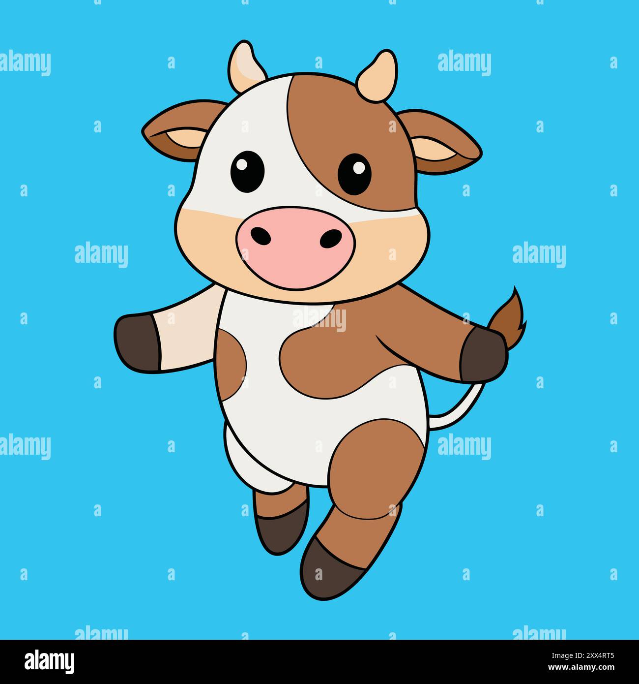 Cow jumping vector farm animal hi-res stock photography and images - Alamy