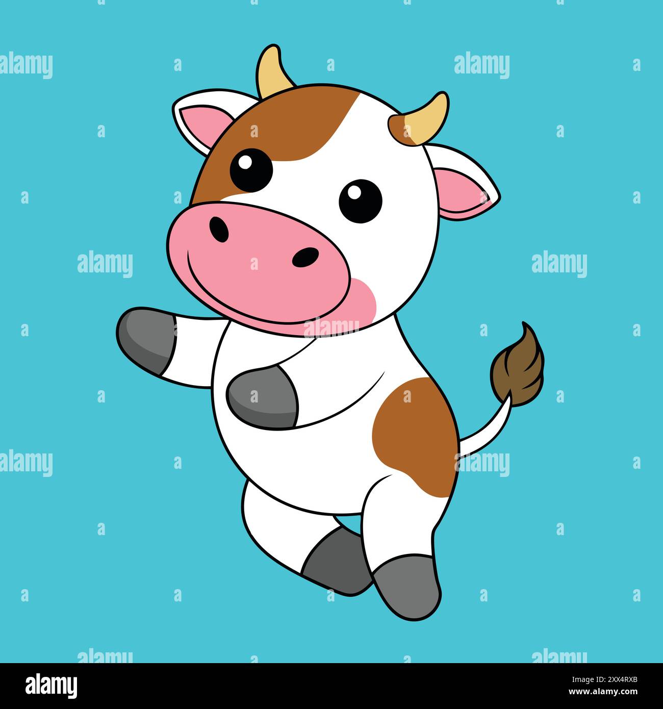 Cow jumping vector farm animal hi-res stock photography and images - Alamy