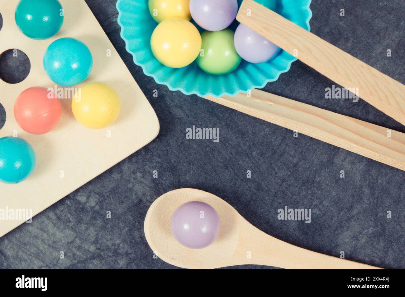 Small colorful balls using for playing and development of kids motor ...