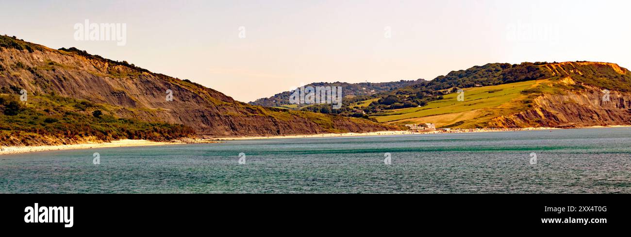 Panorama looking along the Jurassic coast from Lyme Regis towards Black ...