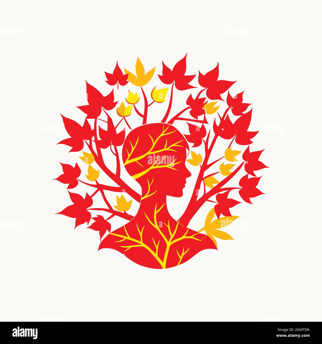 Lady Full of Tree Vector Art - Nature-Inspired Woman Illustration Stock ...