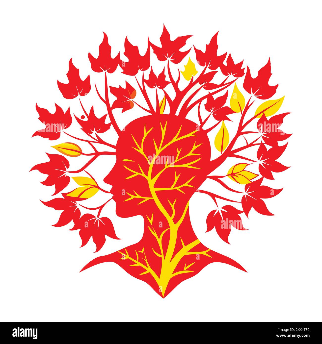 Lady Full of Tree Vector Art - Nature-Inspired Woman Illustration Stock ...