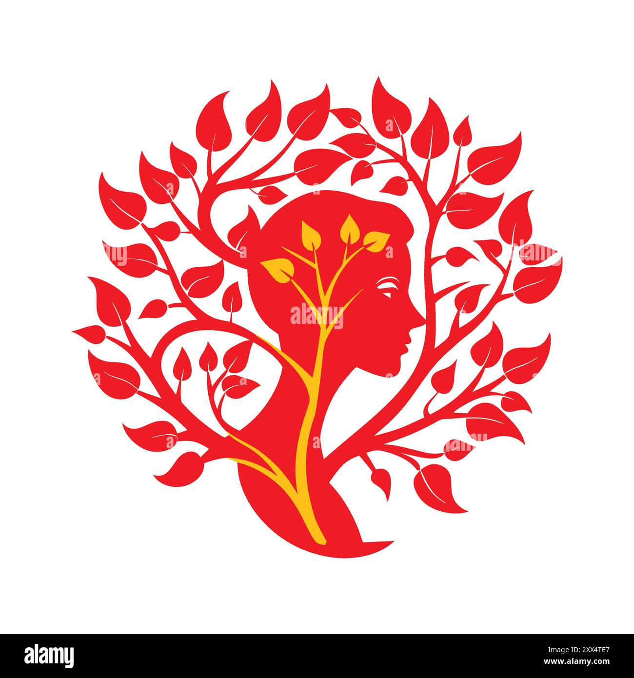 Lady Full of Tree Vector Art - Nature-Inspired Woman Illustration Stock ...