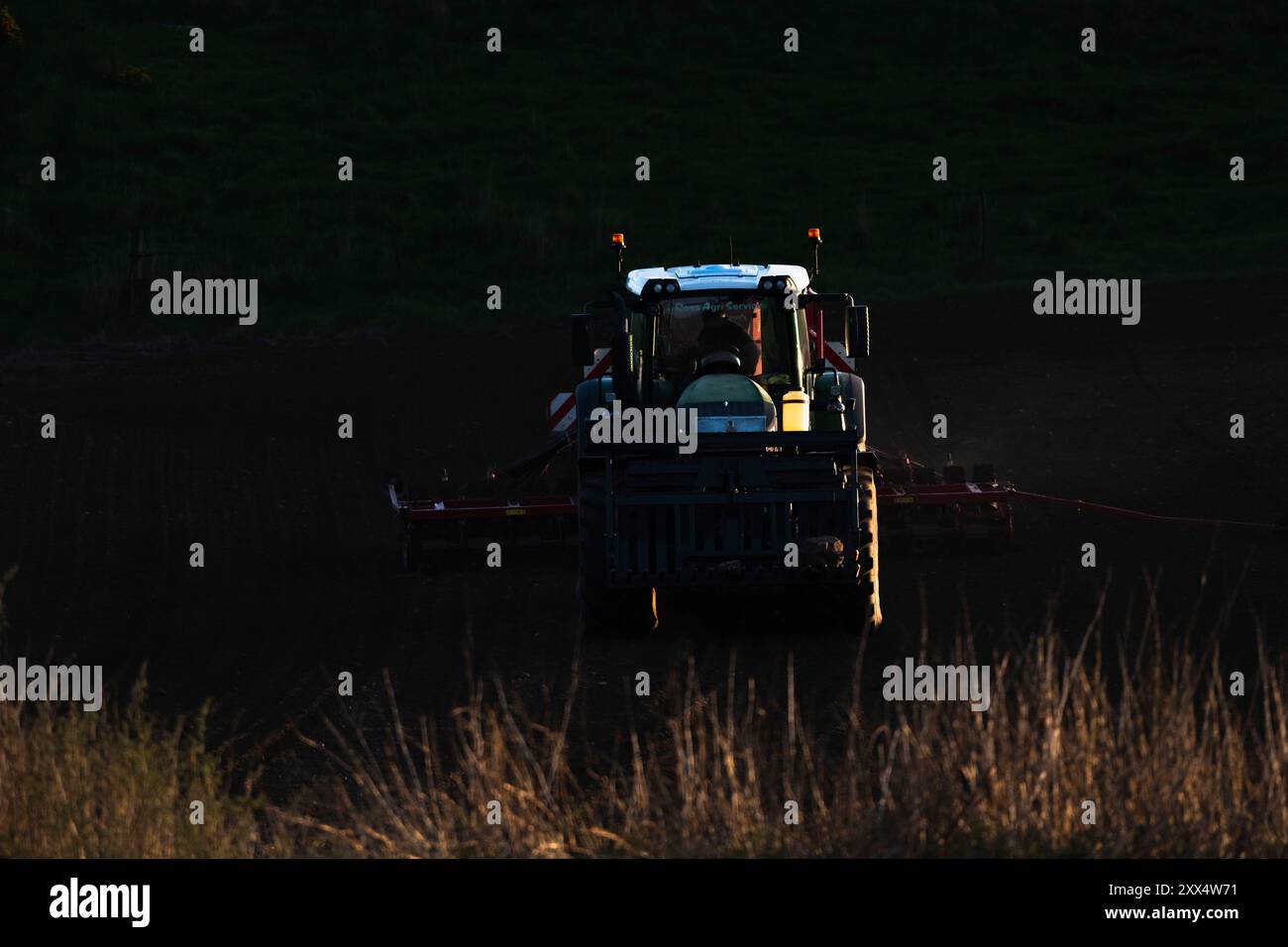 A Fendt Tractor Sowing Barley with a Horsch Disc Seed Drill Emerges ...