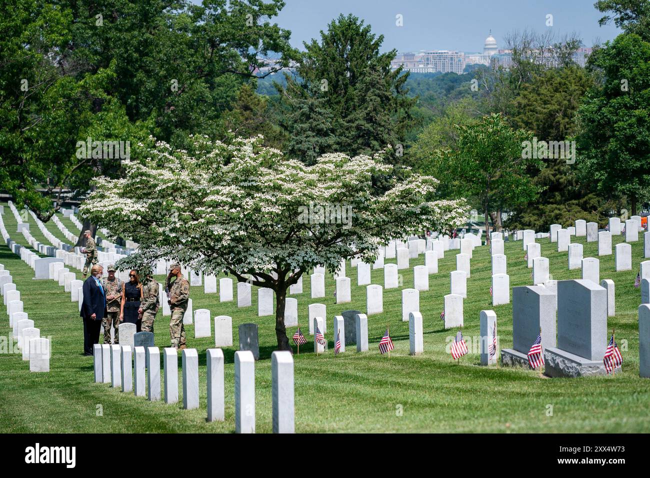 President Donald J. Trump and First Lady Melania Trump visit Arlington National Cemetery in ...