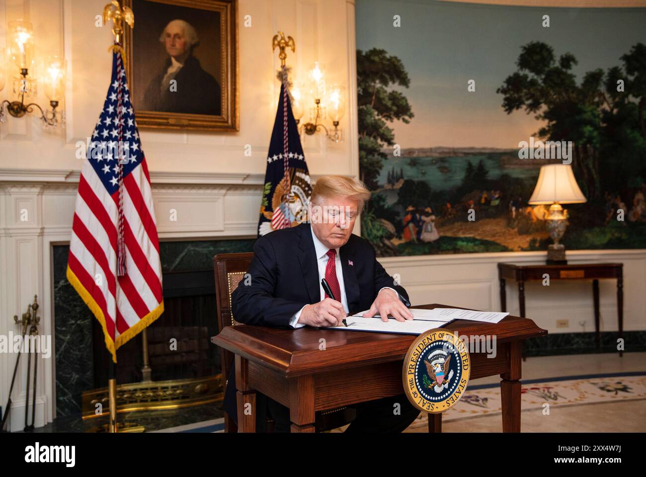 President Donald J. Trump signs an Immigration Proclamation declaring ...