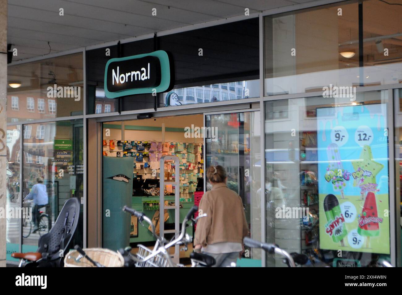 Copenhagen/ Denmark/22 August 2024/ Normal store shoppers in danish ...