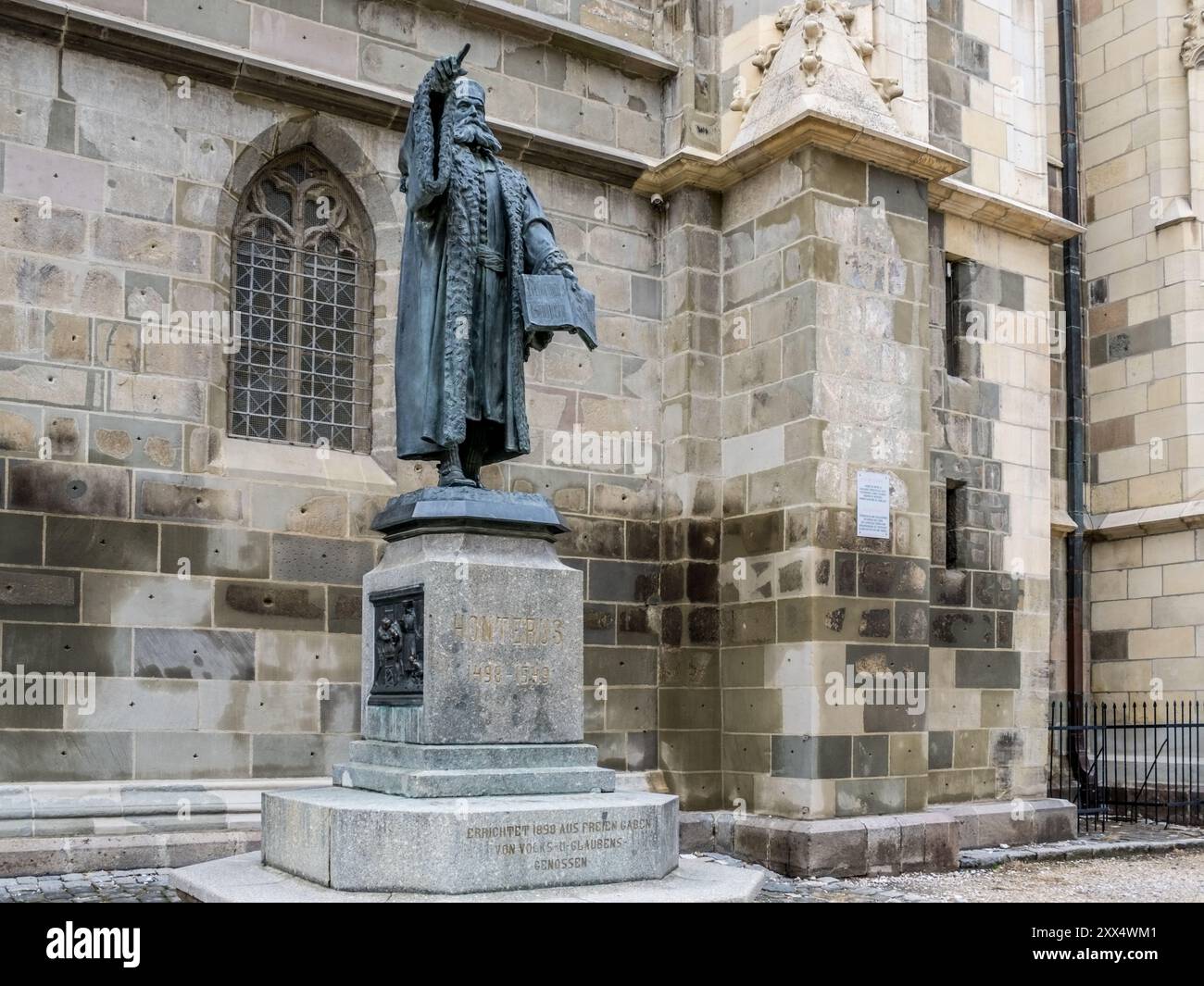 Statue of Honterus, The Black Church, Brasov, Romania Stock Photo - Alamy
