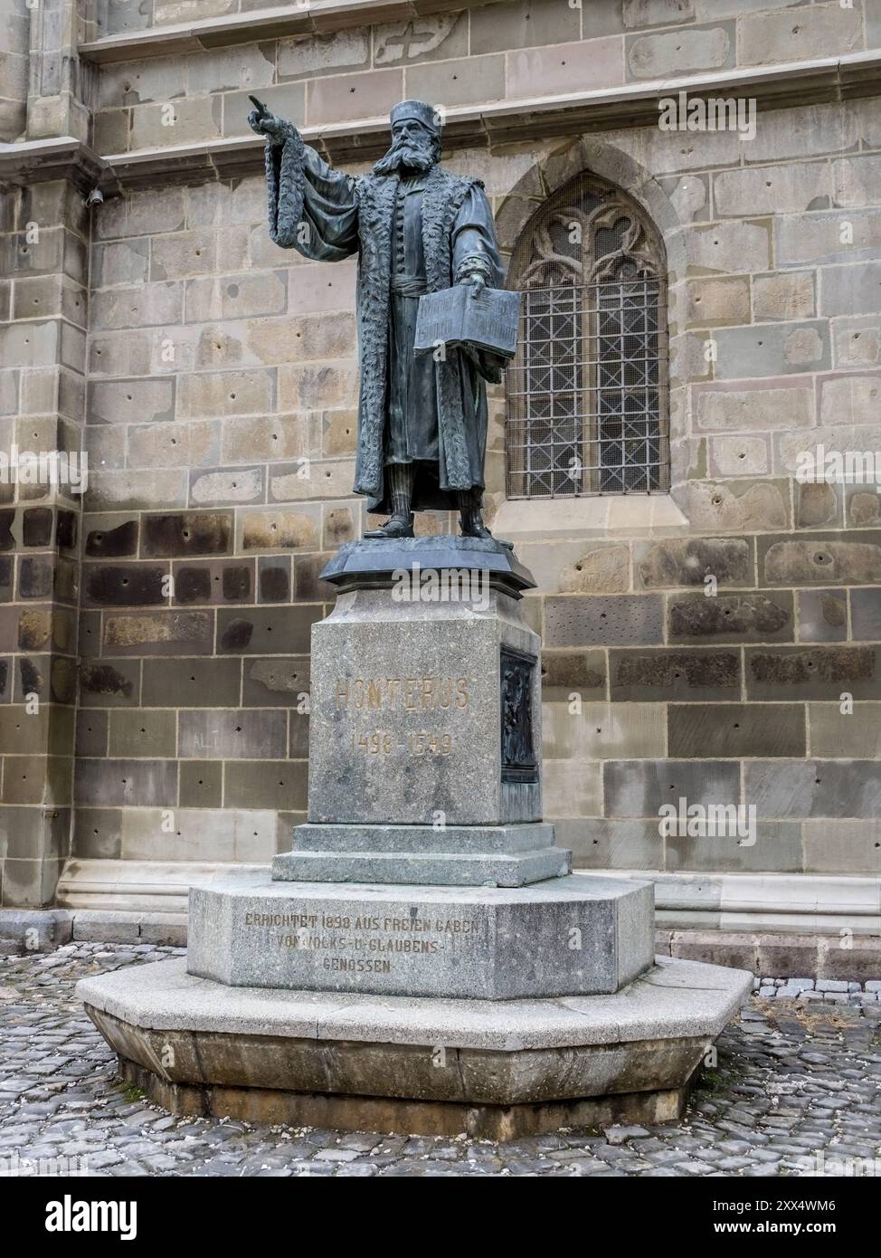 Statue of Honterus, The Black Church, Brasov, Romania Stock Photo - Alamy