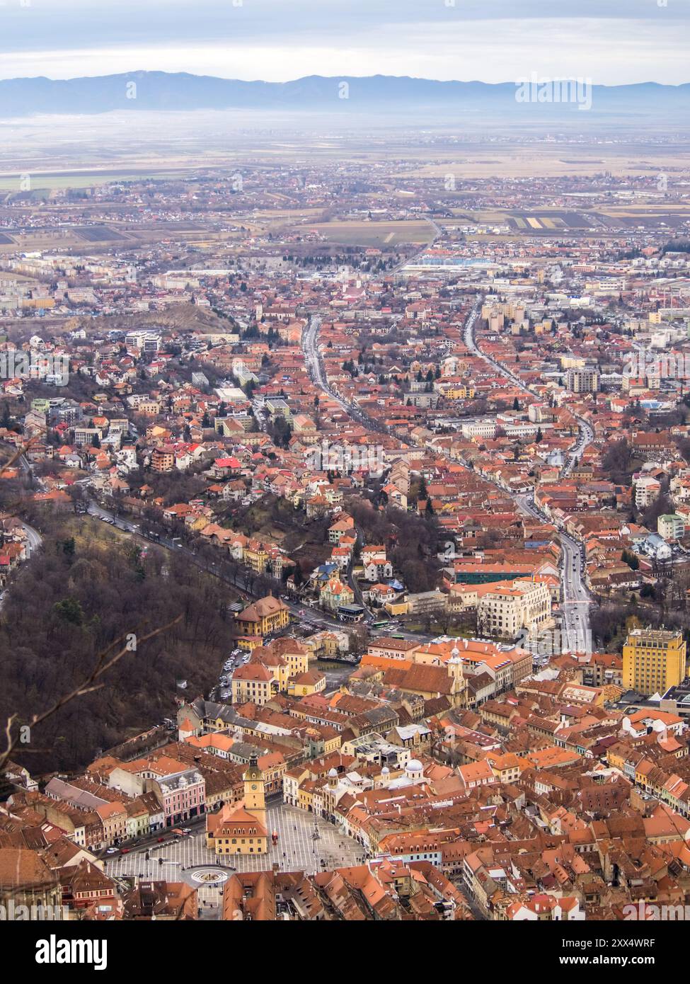 Brasov and Surounding Area from Tampa Hill. Brasov, Romania Stock Photo ...