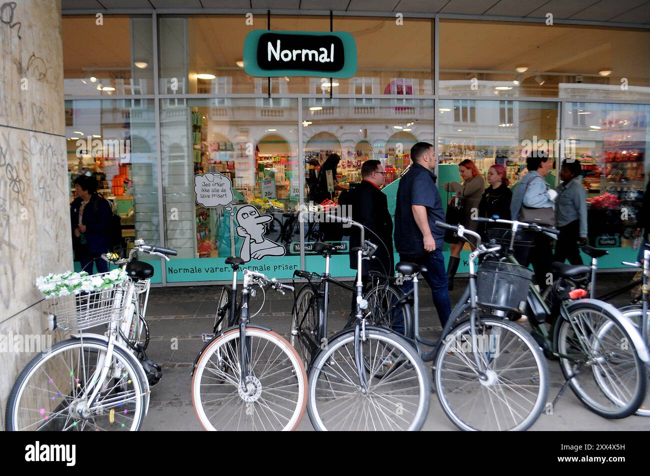 Copenhagen/ Denmark/22 August 2024/ Normal store shoppers in danish ...