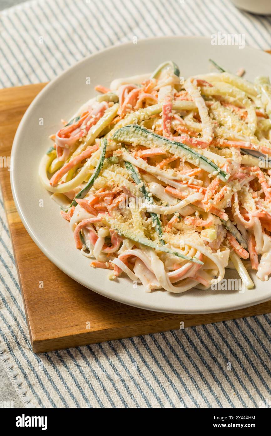 Homemade Healthy Kani Salad with Crab Meat and Vegetables Stock Photo ...