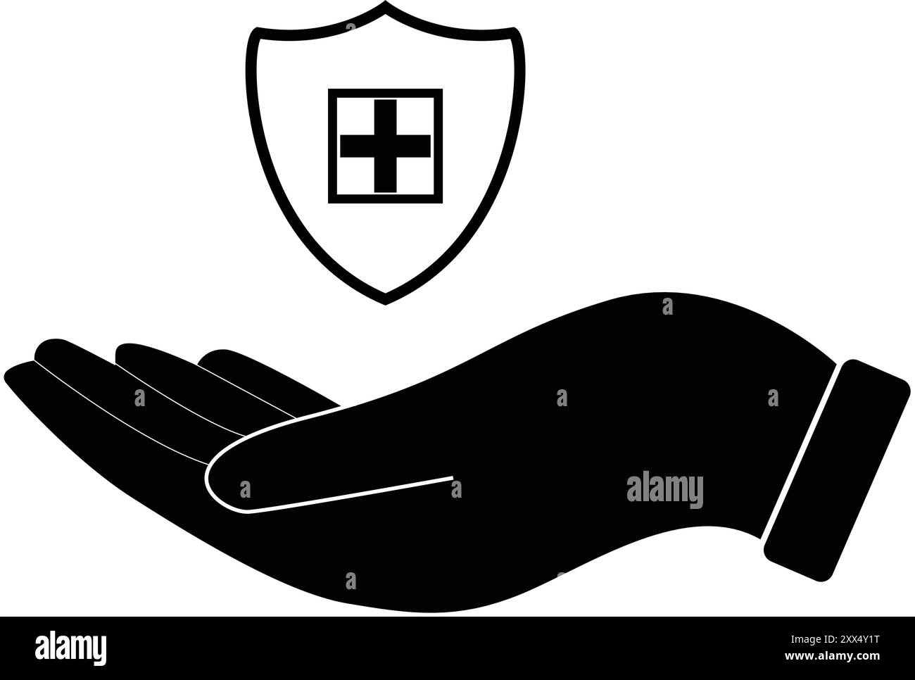 Health Safety shield Black, Hand medical shield, Family life insurance ...