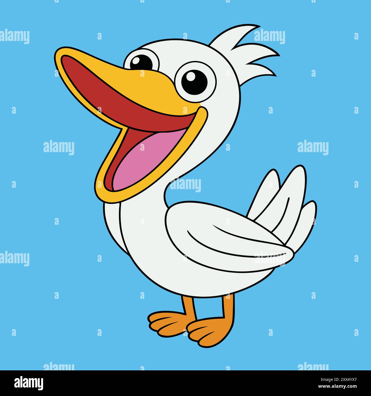 Laughing Pelican Vector Illustration - Fun and Quirky Bird Design Stock ...