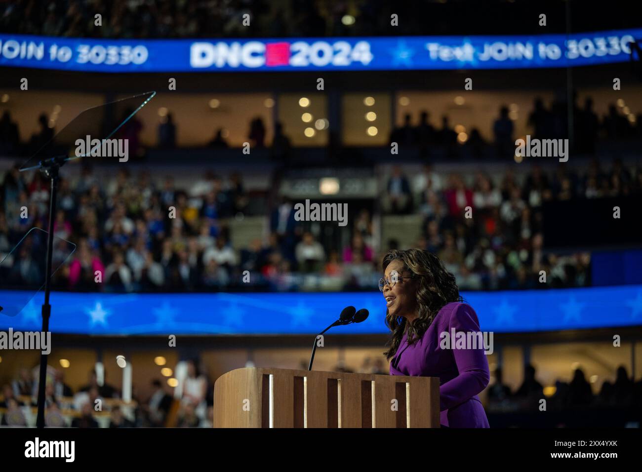 Oprah Winfrey speaks at the 2024 Democratic National Convention in ...