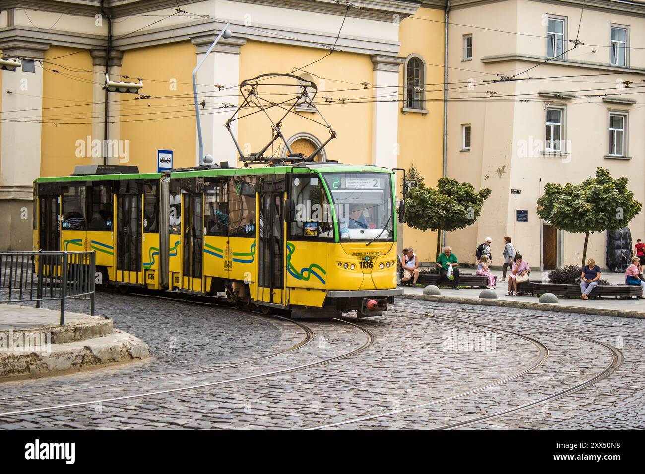 Lviv, Ukraine, August 22, 2024 Lviv tram continues to operate while the ...
