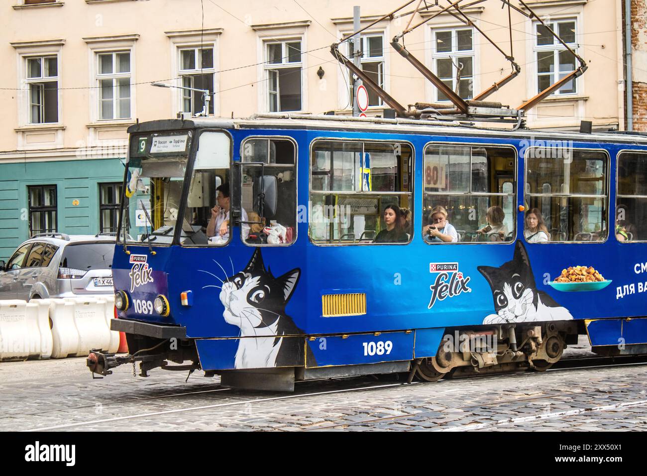 Lviv, Ukraine, August 22, 2024 Lviv tram continues to operate while the ...