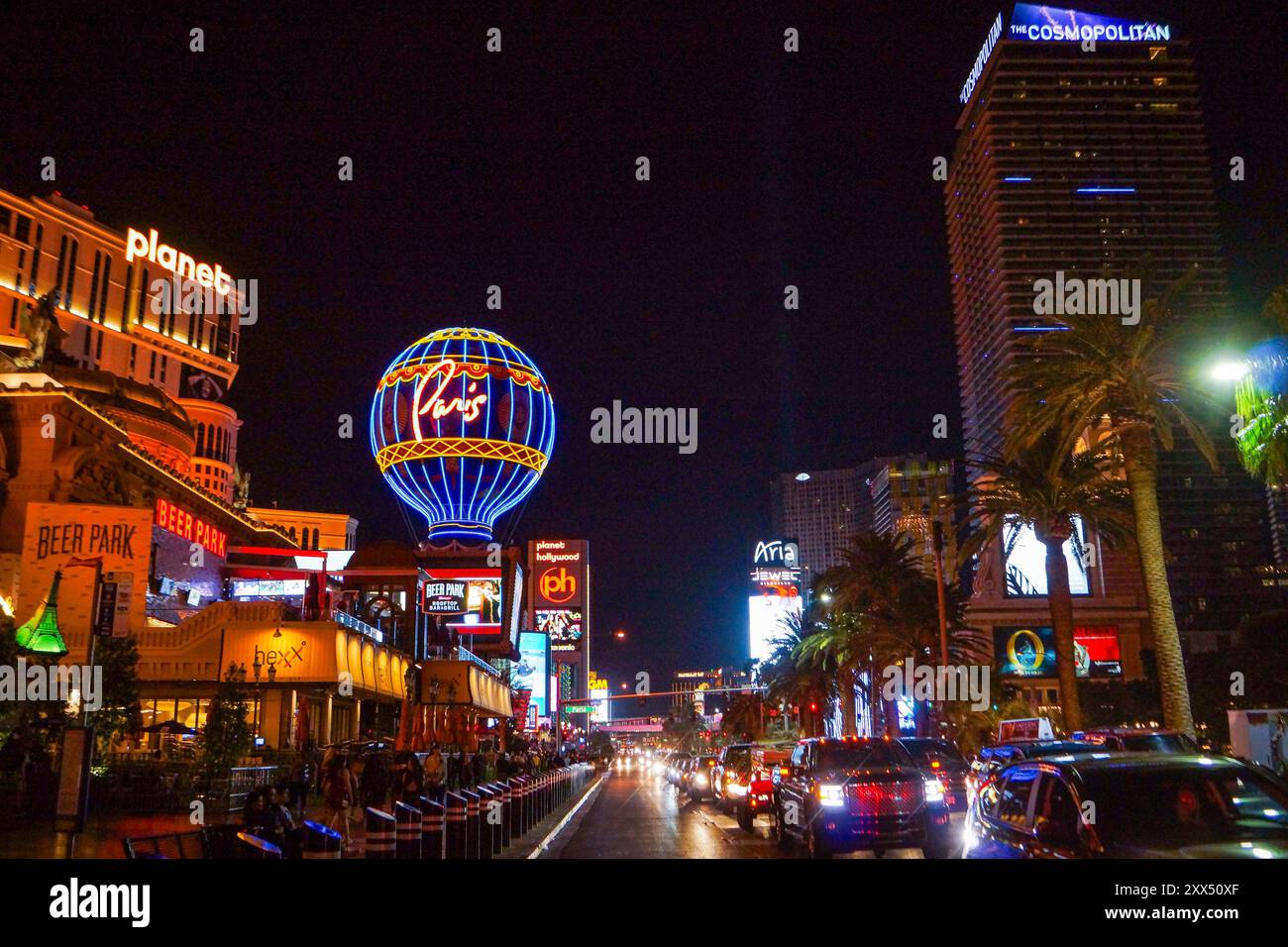Colorful Las Vegas Strip At Night November 9, 2017. Scenic Sunset In