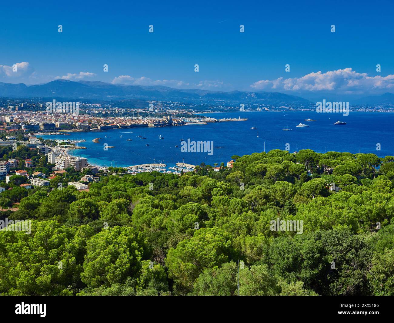 View from La Garoupe Lighthouse looking North showing Antibes and Salis ...