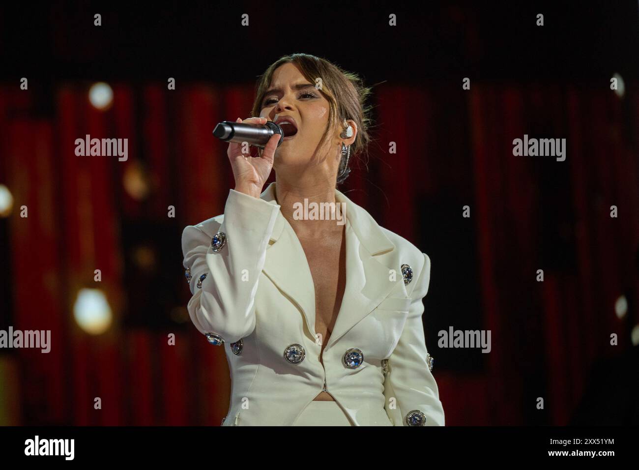 Singer Maren Morris performs at the 2024 Democratic National Convention ...