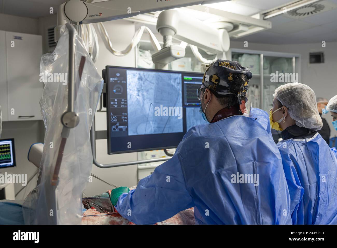Denizli Turkey-28 February 2024; Doctors conduct a diagnostic operation ...