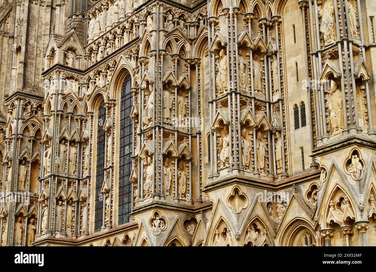 Exterior Detail Of The Niches And Statues Covering The West Front ...