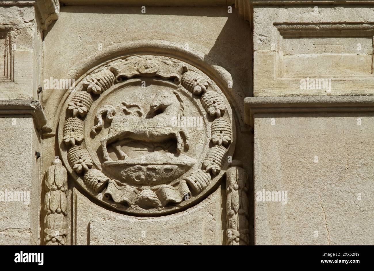 Carved Stone Horse The Emblem Of Lloyds Bank On An Old Bank Building ...