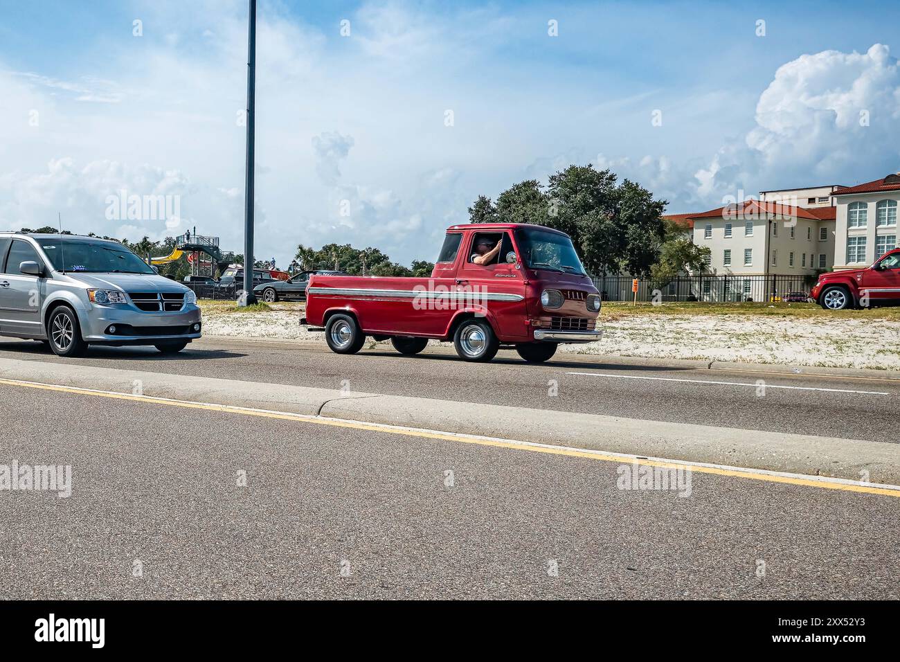 Gulfport, MS - October 05, 2023: Wide angle front corner view of a 1965 ...