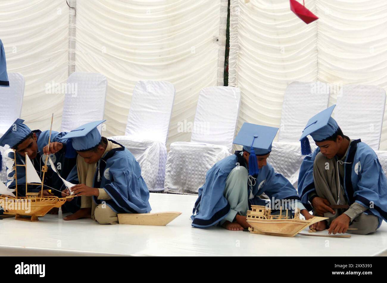 Children are preparing models during ALP Graduation ceremony organized ...