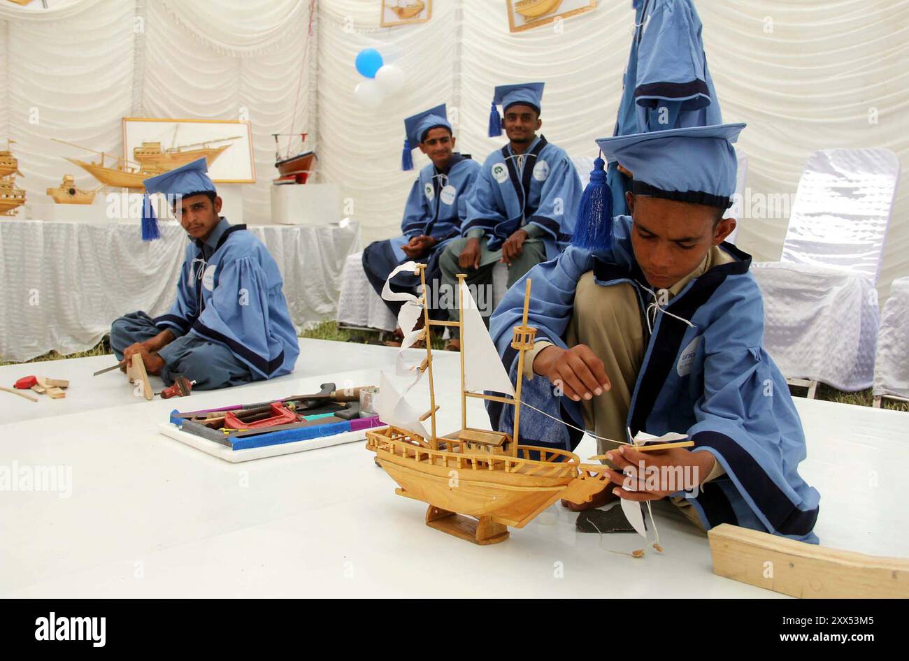 Children are preparing models during ALP Graduation ceremony organized ...