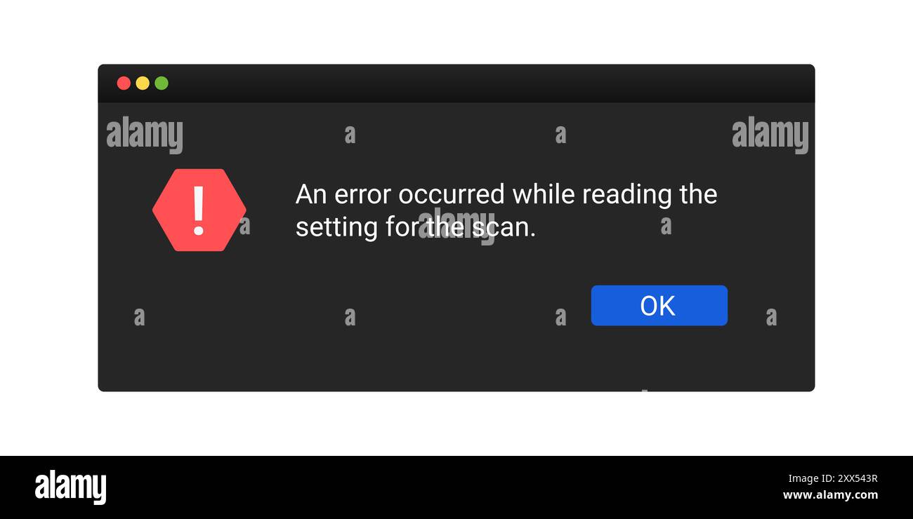 Warning sign system error popup hi-res stock photography and images - Alamy