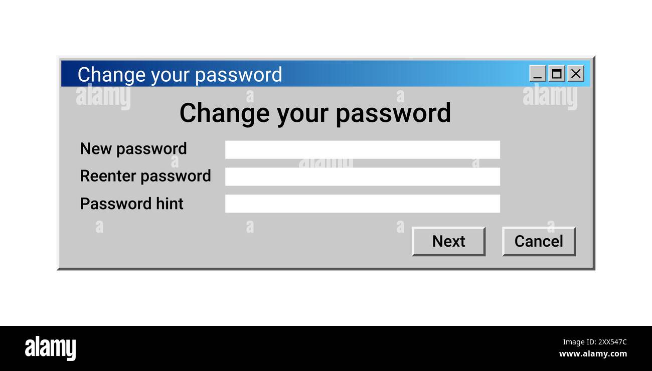 Change password panel. Change user data. System settings in grey color Stock Vector Image & Art ...