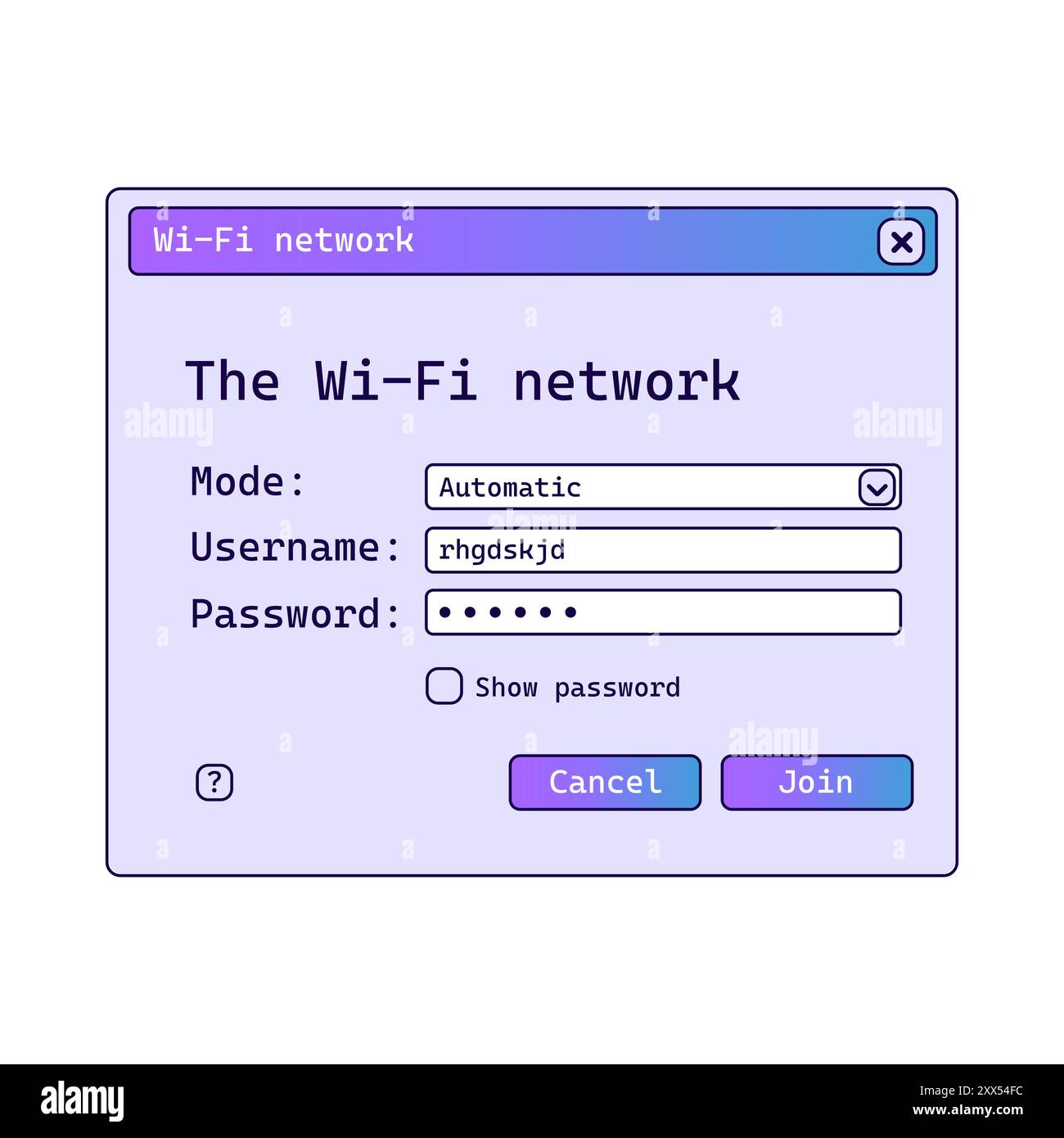 Wifi Password Window With Gradient In Old Style Stock Vector Image And Art Alamy