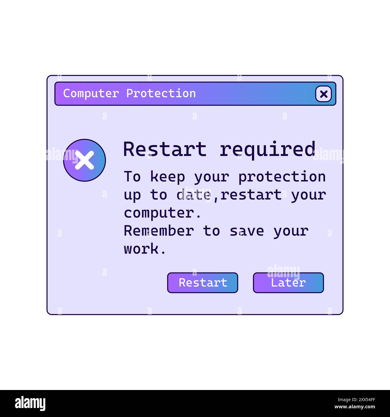 Restart required message in old style Stock Vector Image & Art - Alamy