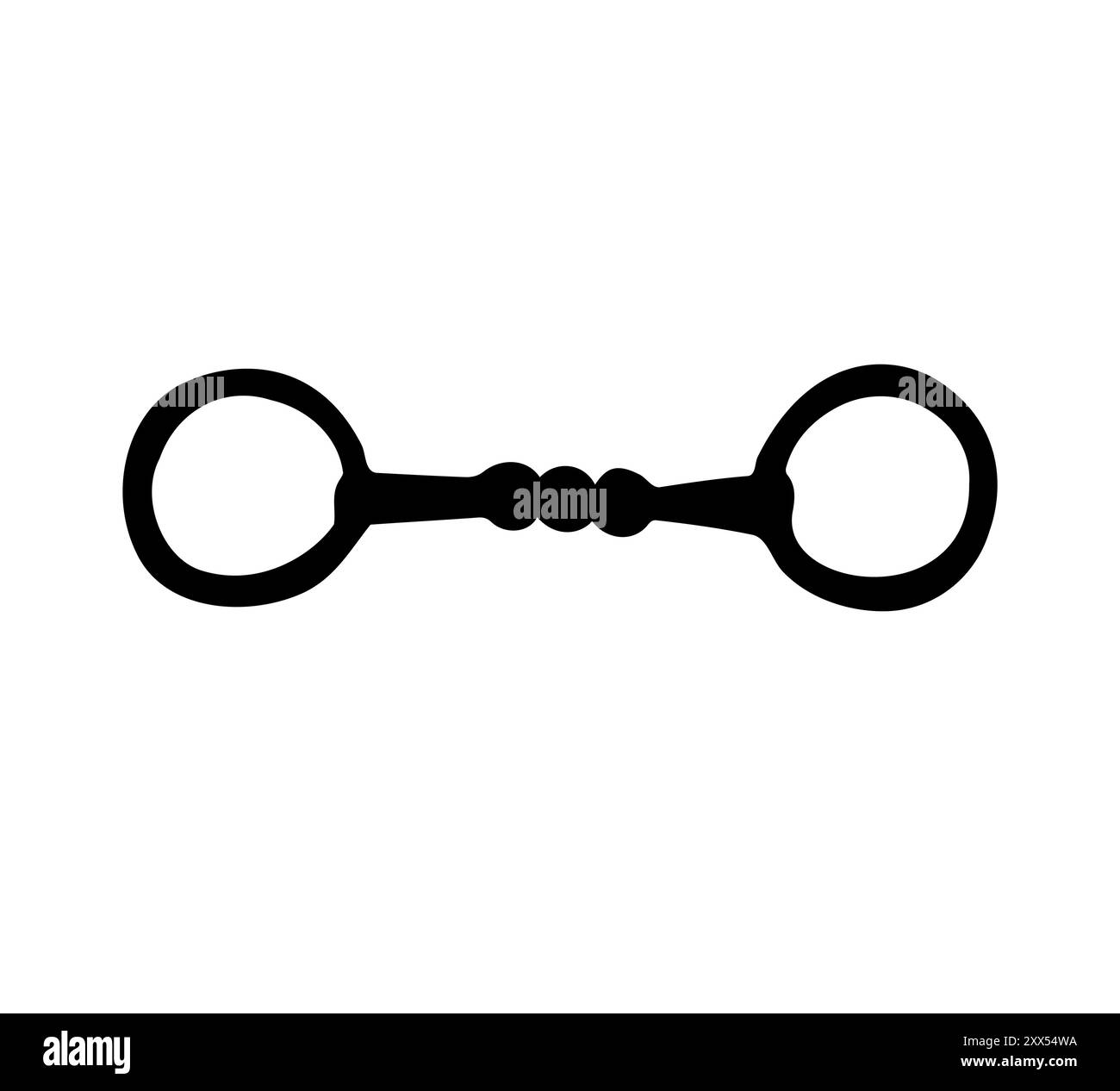 Vector hand drawn horse equestrian bit silhouette isolated on white ...